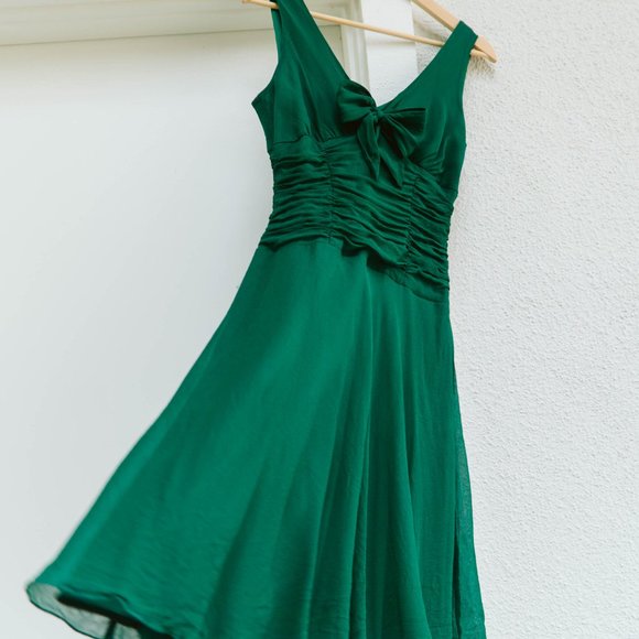 jonathan martin | Dresses | 9s Kelly Green Silk Dress | Poshmark